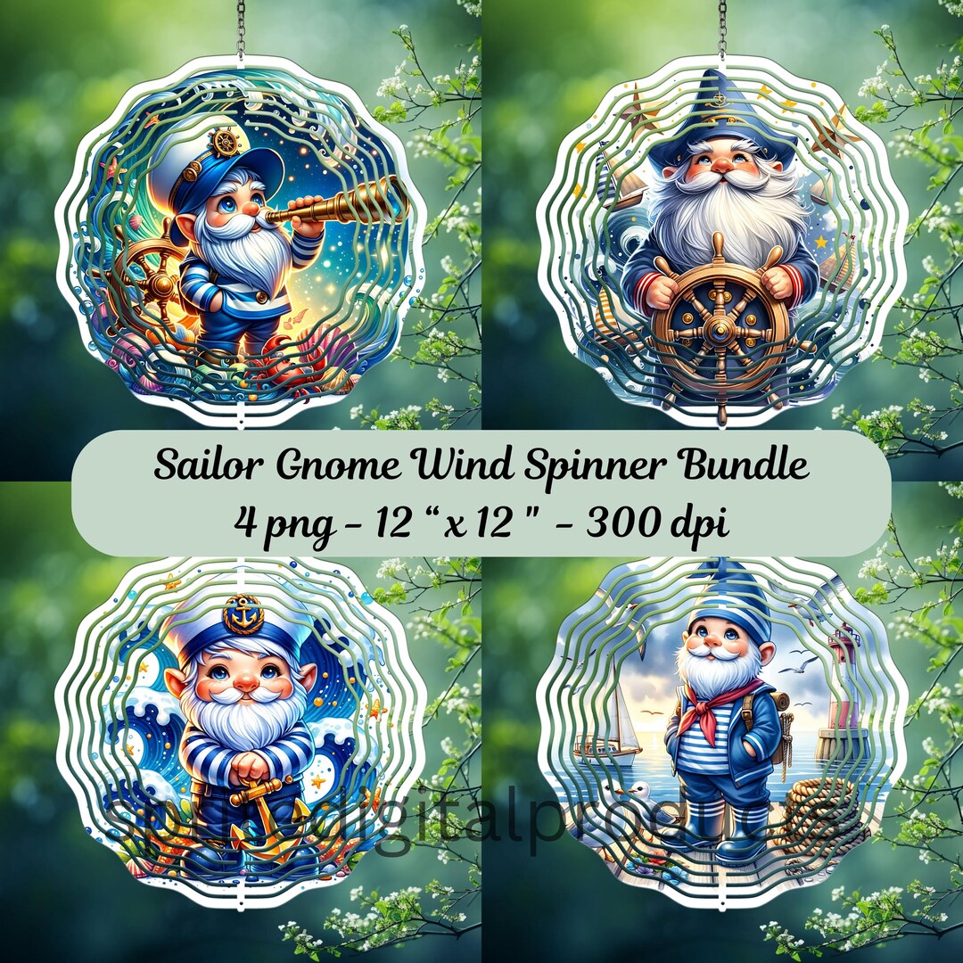 Sailor Gnome Wind Spinner Png , 4 Wind Spinner Sublimation Design ...