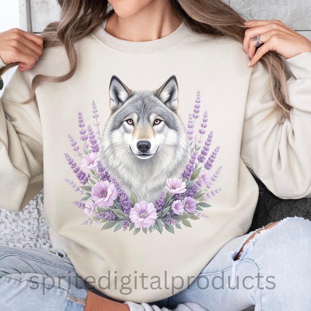 Lavender Wolf Png , Sublimation Design , Digital Download , Watercolor ...