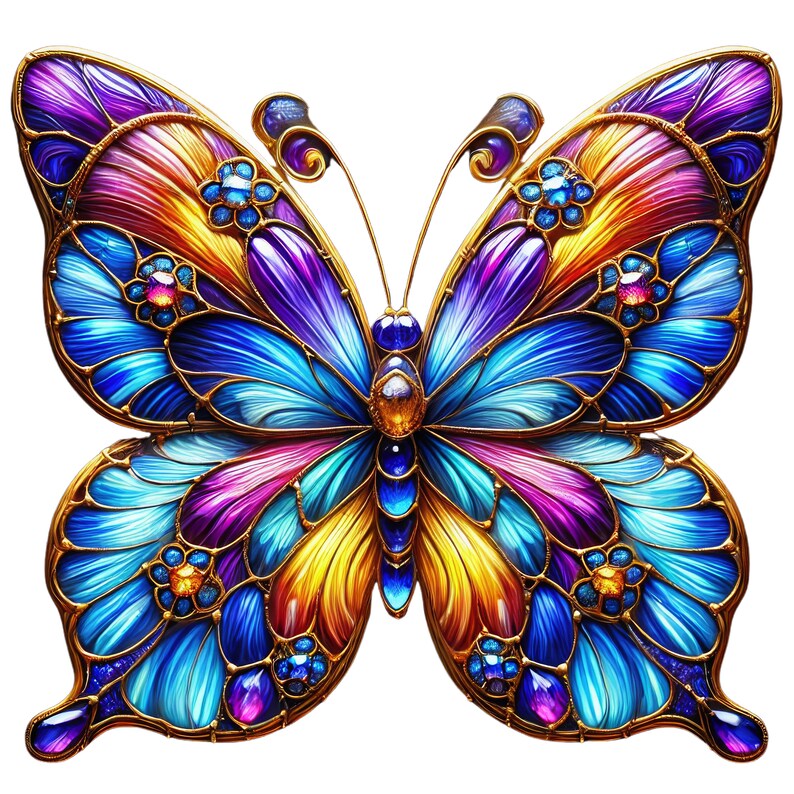 23 Butterfly Insect Clipart Pngs, Spring Floral Digital Art ...