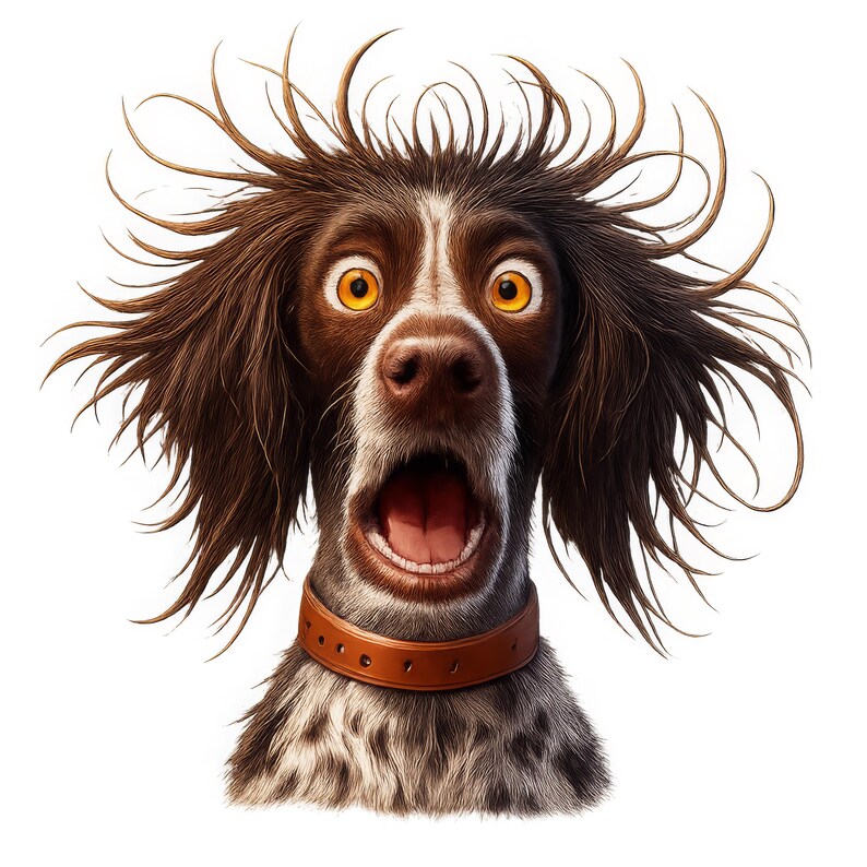 Quirky Dog Clipart Bundle, 20 Isolated PNG & JPG – Cartoon Messy Hair ...