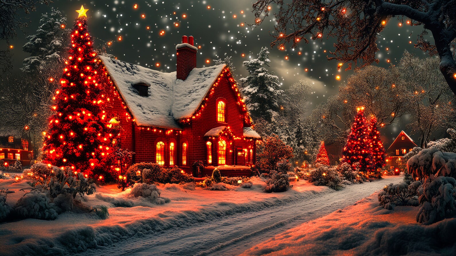 30 Magical Christmas Scene Images Snowy Vintage Holiday Photos Cozy ...