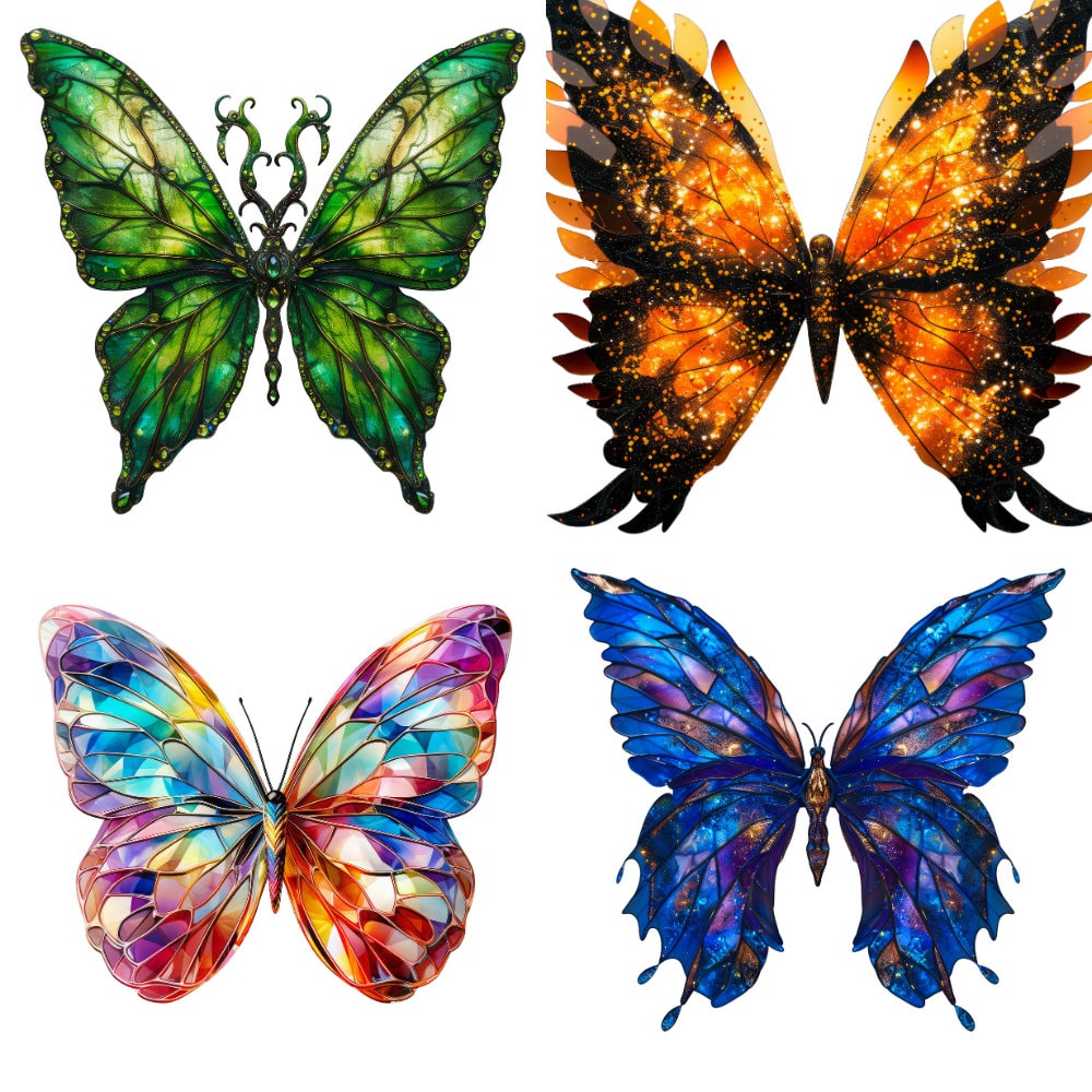 Rainbow Butterfly Clipart Bundle (20 PNG), Watercolor Sublimation ...
