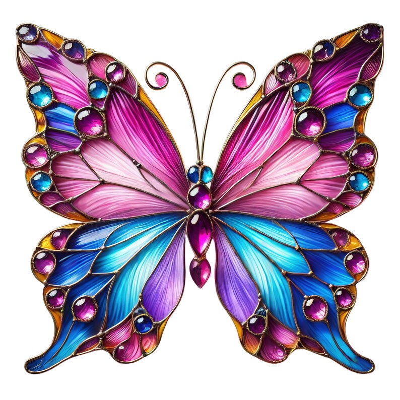 23 Butterfly Insect Clipart Pngs, Spring Floral Digital Art ...