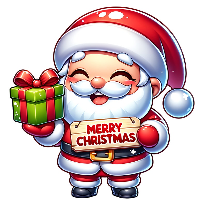 Cute Santa Sticker Pack Christmas Digital Clipart PNG Bundle for ...