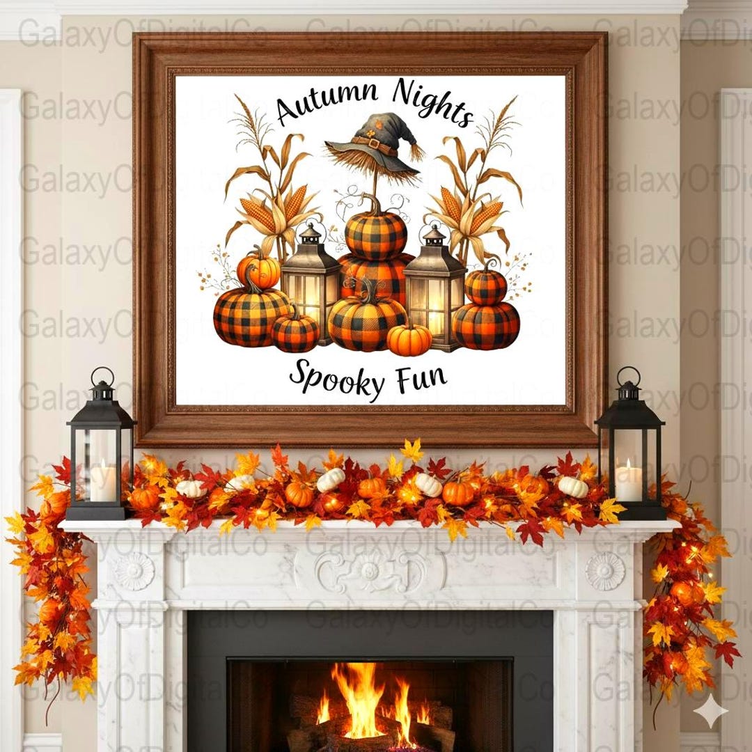 Autumn Wall Art, Pumpkin Halloween Printable, Spooky Fun Fall Decor - Etsy