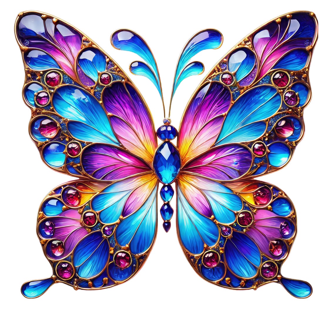23 Butterfly Insect Clipart Pngs, Spring Floral Digital Art ...