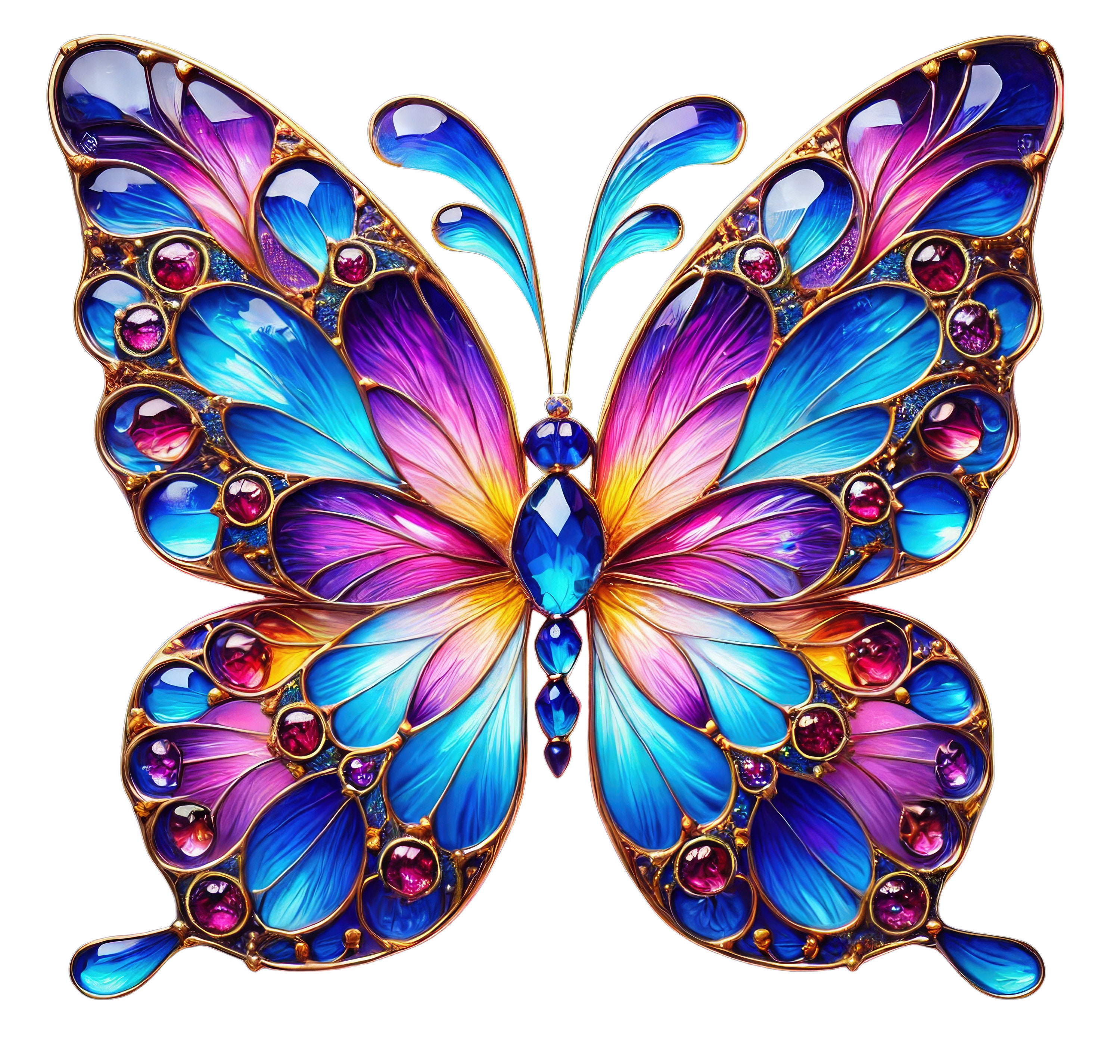 23 Butterfly Insect Clipart Pngs, Spring Floral Digital Art ...