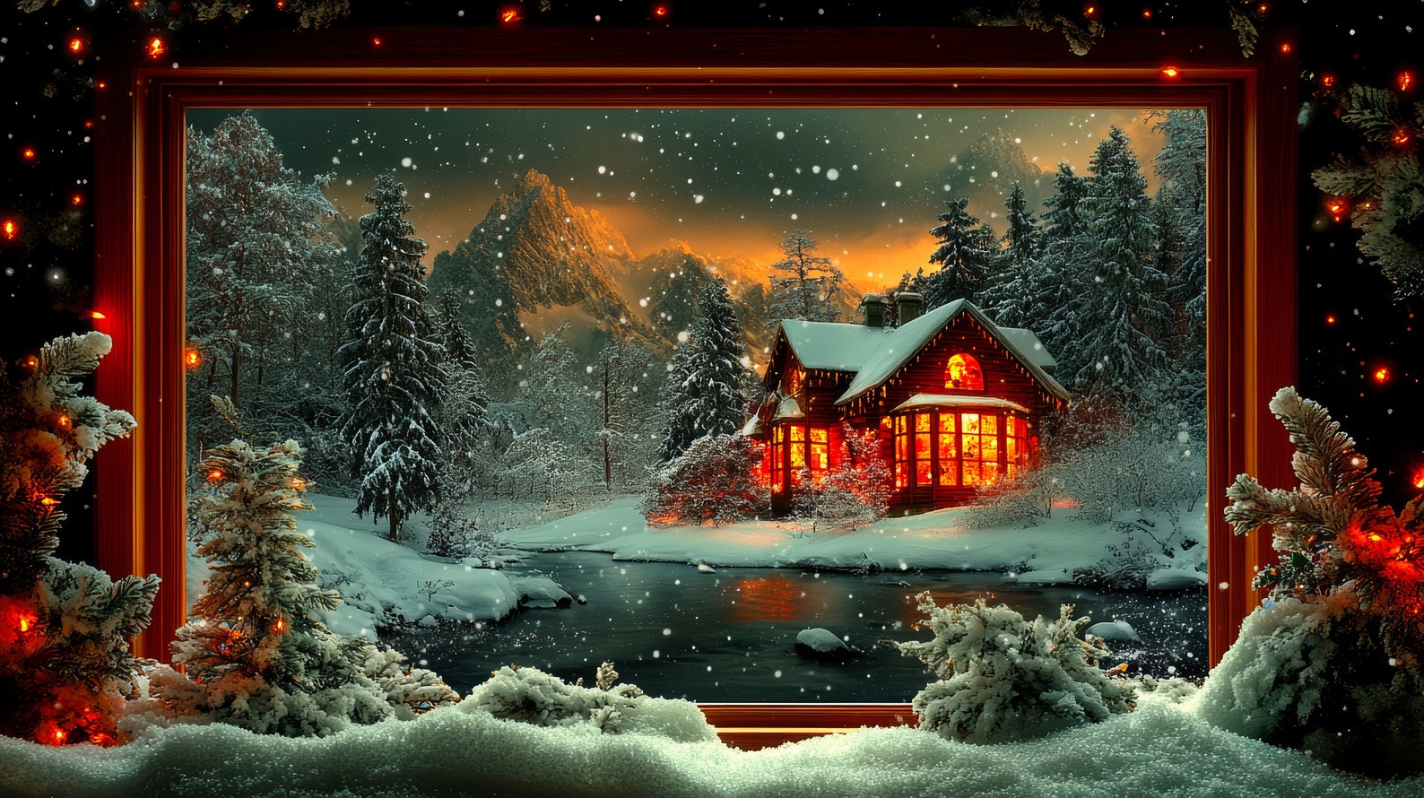 30 Magical Christmas Scene Images Snowy Vintage Holiday Photos Cozy ...