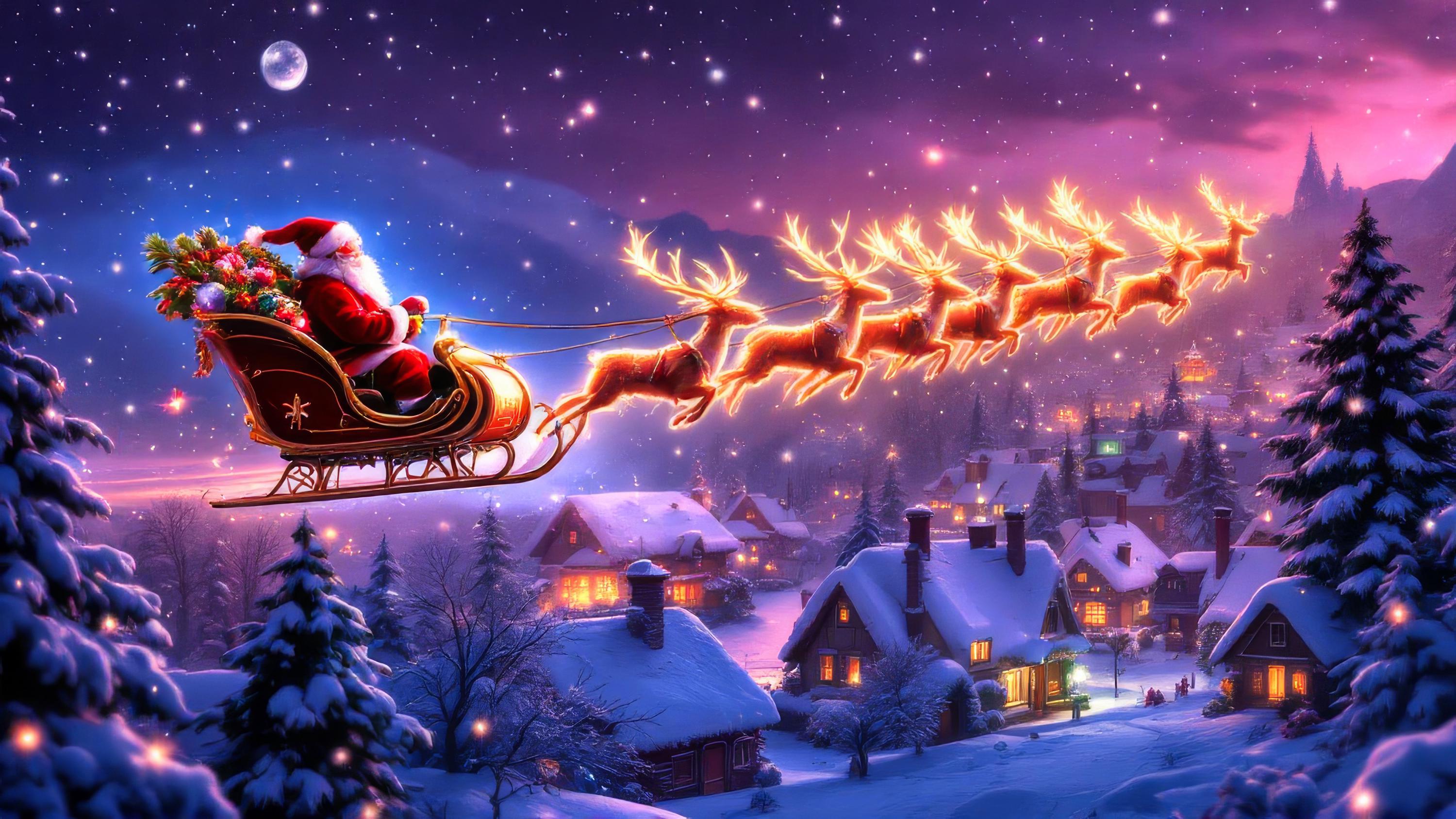 Christmas Wall Art Digital Download Holiday Scene Winter Landscape Cozy ...