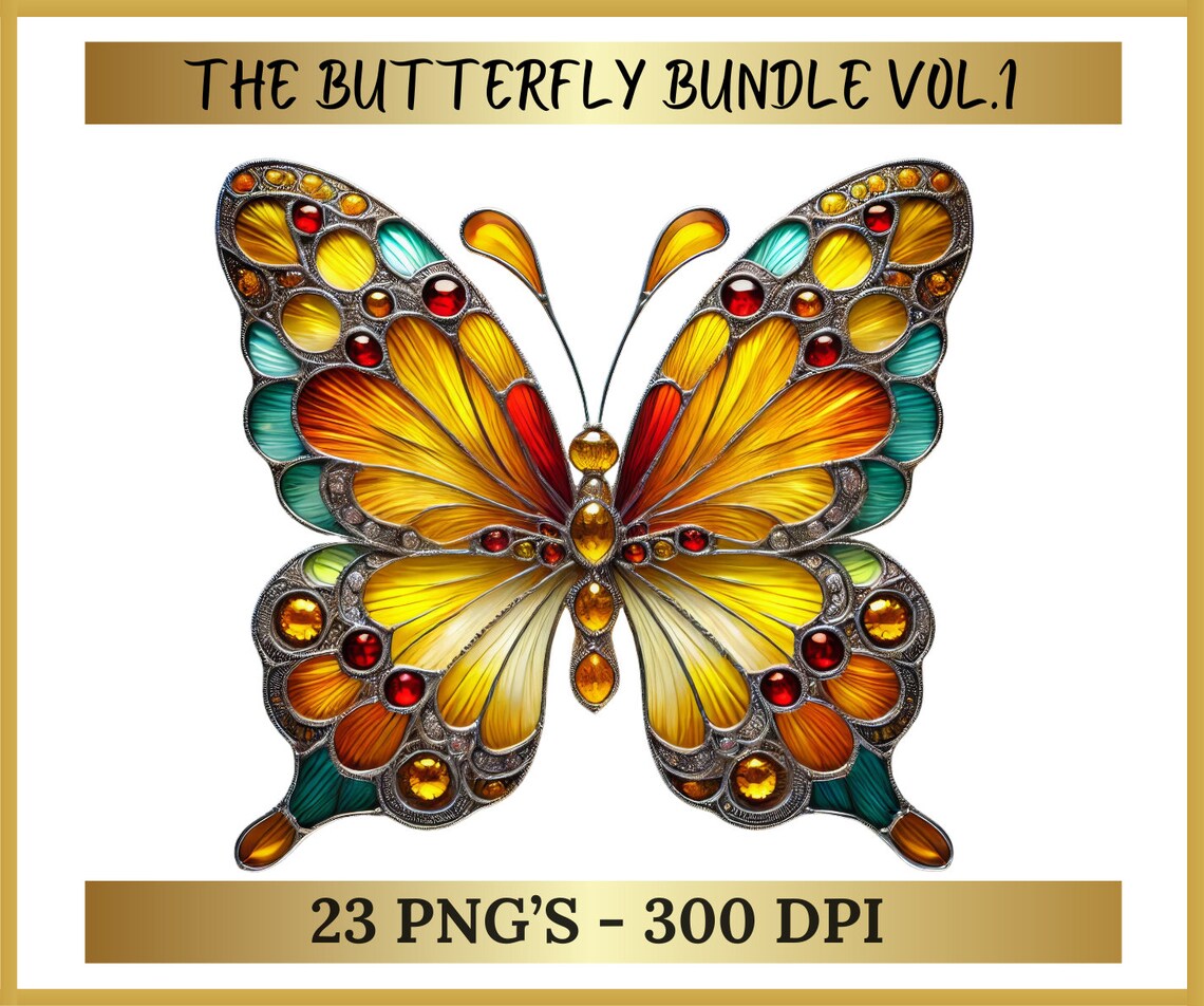 23 Butterfly Insect Clipart Pngs, Spring Floral Digital Art ...