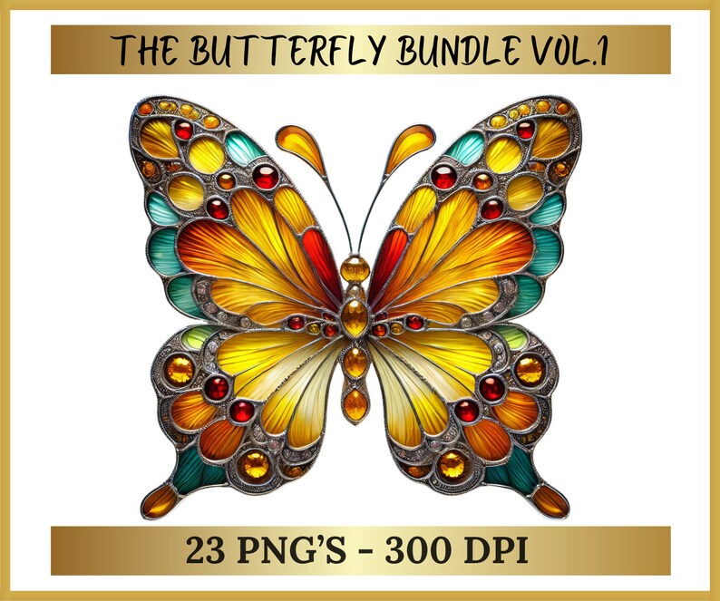 23 Butterfly Insect Clipart Pngs, Spring Floral Digital Art ...