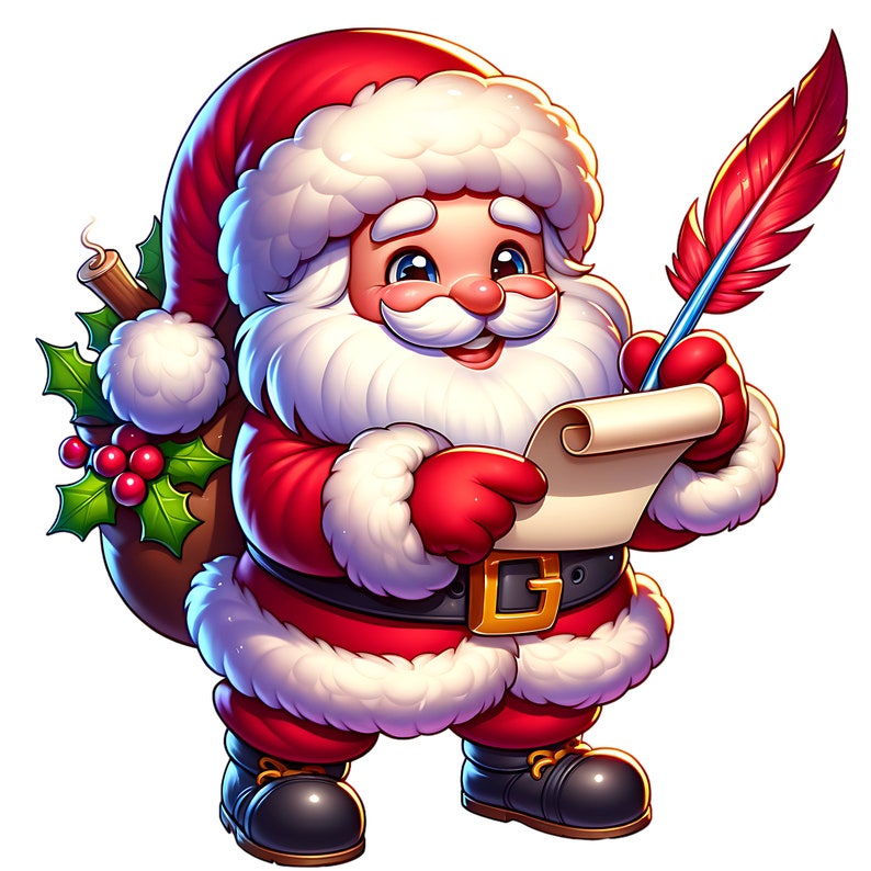 Cute Santa Sticker Pack Christmas Digital Clipart PNG Bundle for ...