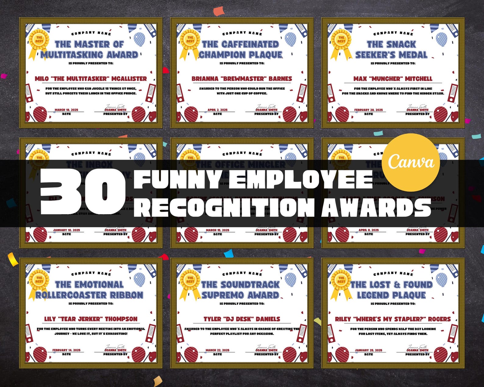 30 Funny Employee Recognition Awards, Funny Office Certificate ...