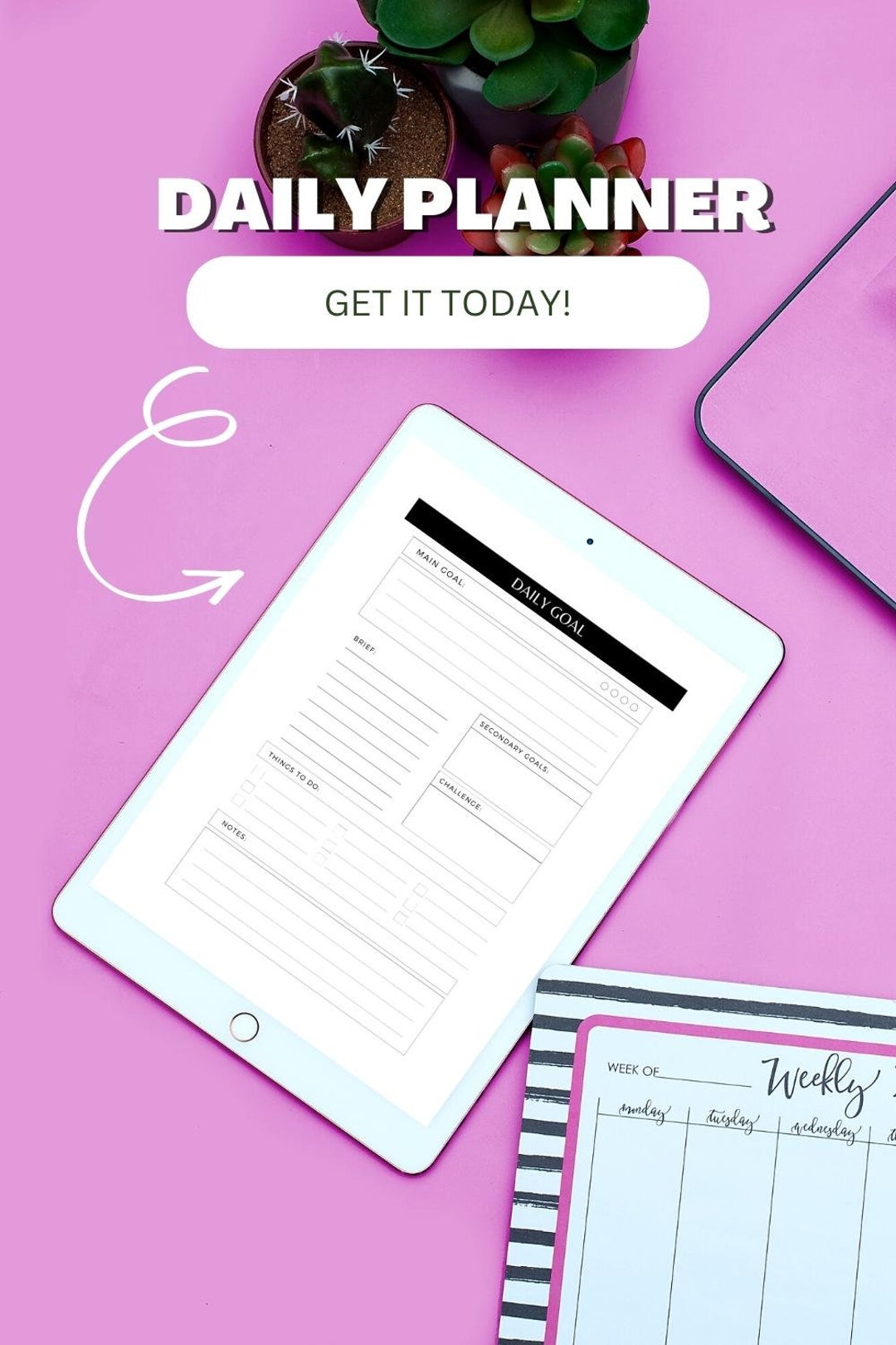 Daily Goal Planner Daily to Do List Printable Daily Planner - Etsy