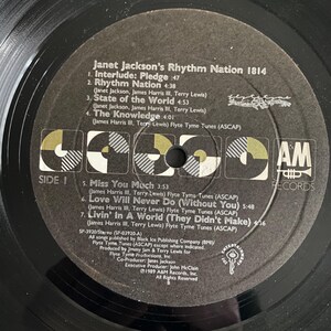 Janet Jackson - Rhythm Nation 1814 - Vinyl LP Record - 1989 - Etsy