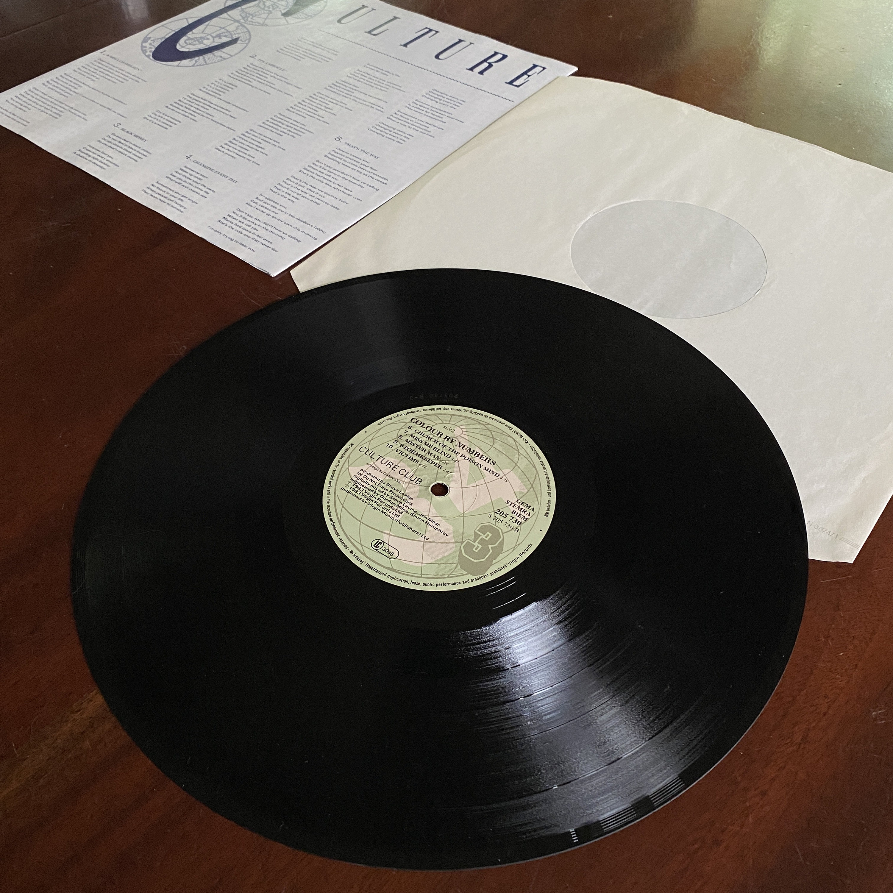 Culture Club Colour by Numbers Album Vinyl LP Record - Etsy