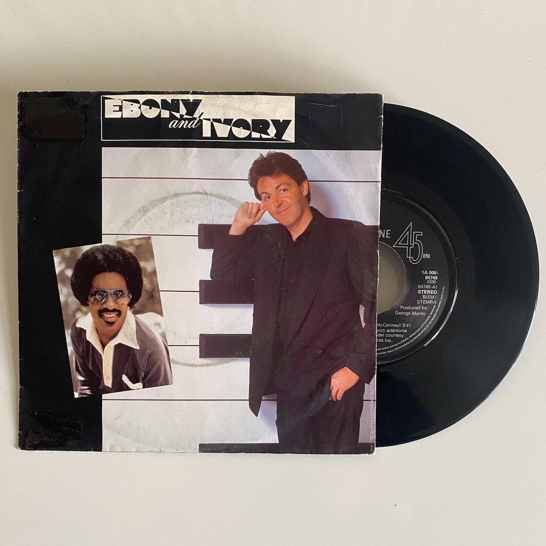 Paul Mccartney and Stevie Wonder - Ebony and Ivory - Vinyl Single Record - 1982 - Etsy