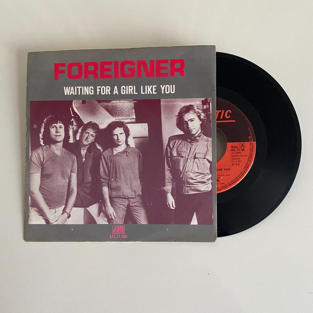 Foreigner - Waiting for A Girl Like You - Vinyl Single Record - 1981 - Etsy