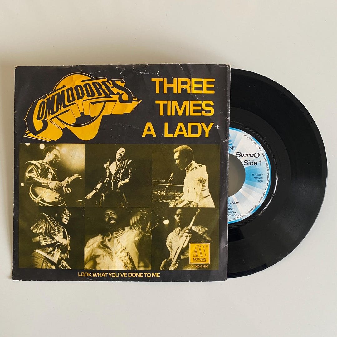 Commodores - Three Times A Lady - Vinyl Single Record - 1978 - Etsy