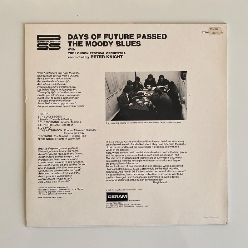 The Moody Blues - Days of Future Passed - Vinyl LP Record - 1969 - Etsy