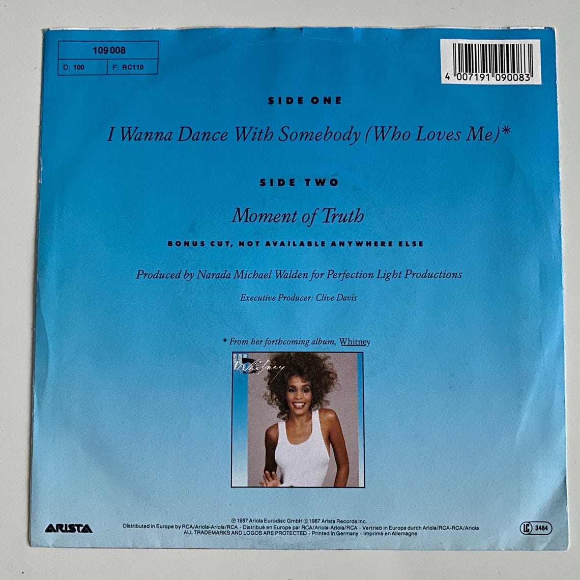 Whitney Houston - I Wanna Dance With Somebody (who Loves Me) - Vinyl ...