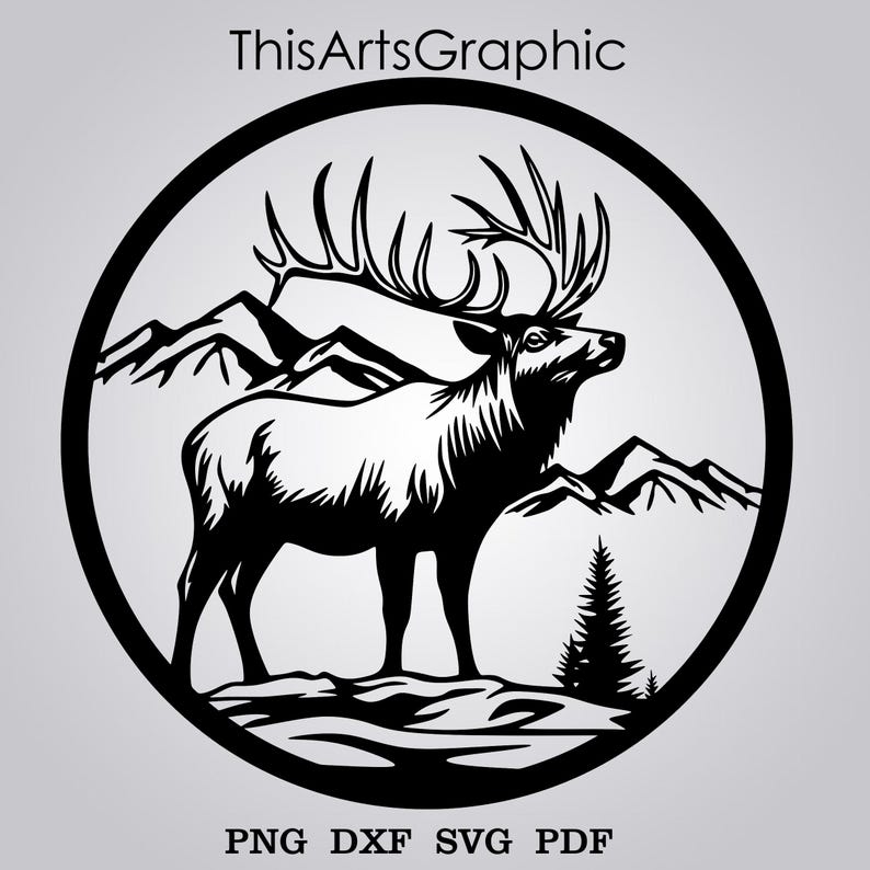 Deer Scene Dxf, Animals Cut File for Laser, Dxf Plasma, Cnc, Metal Wall ...