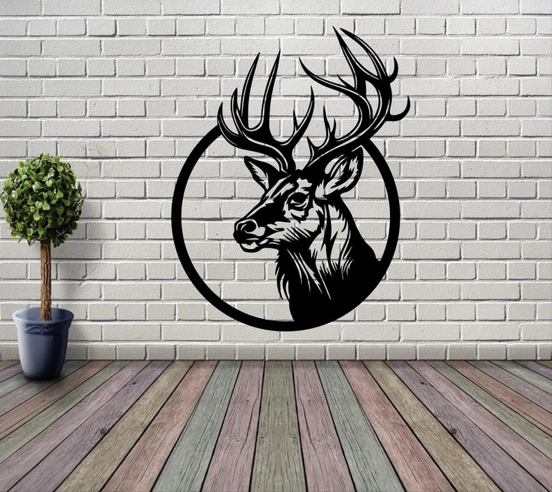 Deer Head Dxf, Animals Cut File for Laser, Plasma Cnc Metal Wall Decor ...