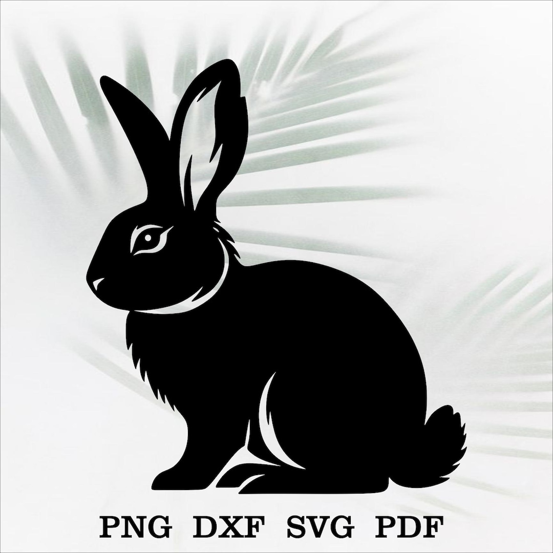 Rabbit SVG: Easter Bunny Clipart, Laser Cut Files (PNG, DXF) - Etsy
