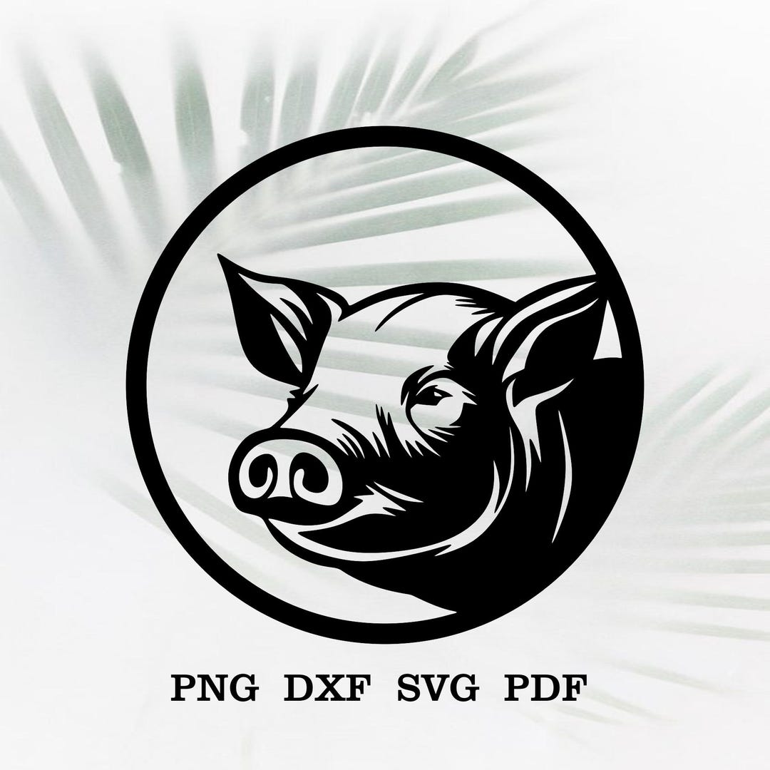 Pig SVG, Dxf File for Laser, SVG File for Cricut, Farm Animal Sign Svg ...