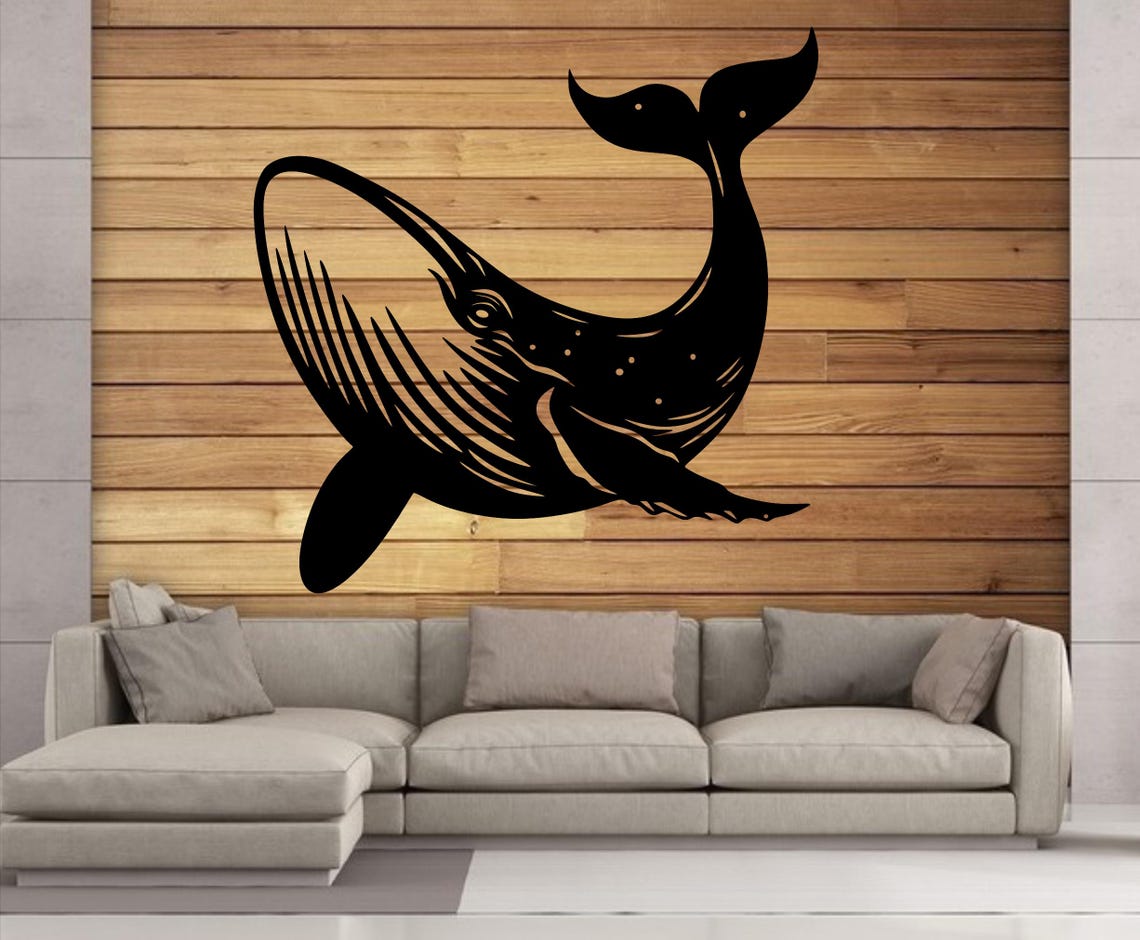 Blue Whale Cut File SVG DXF: Laser, Cricut, Silhouette (digital ...
