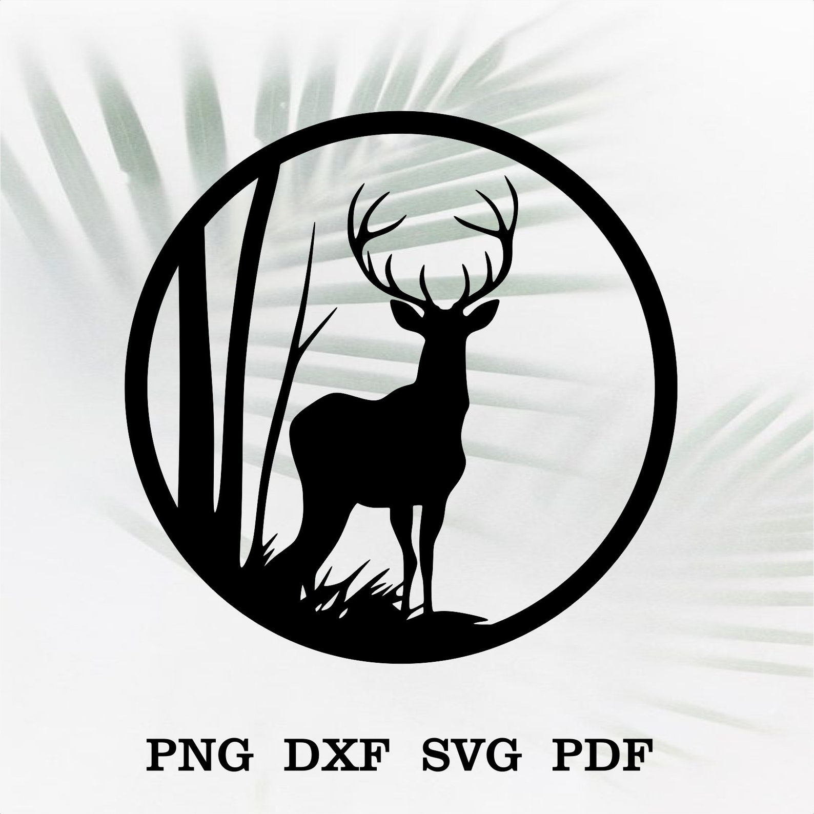 Deer Scene, DXF Stencil, Svg Cut File for Cricut, Dxf Files for Plasma ...