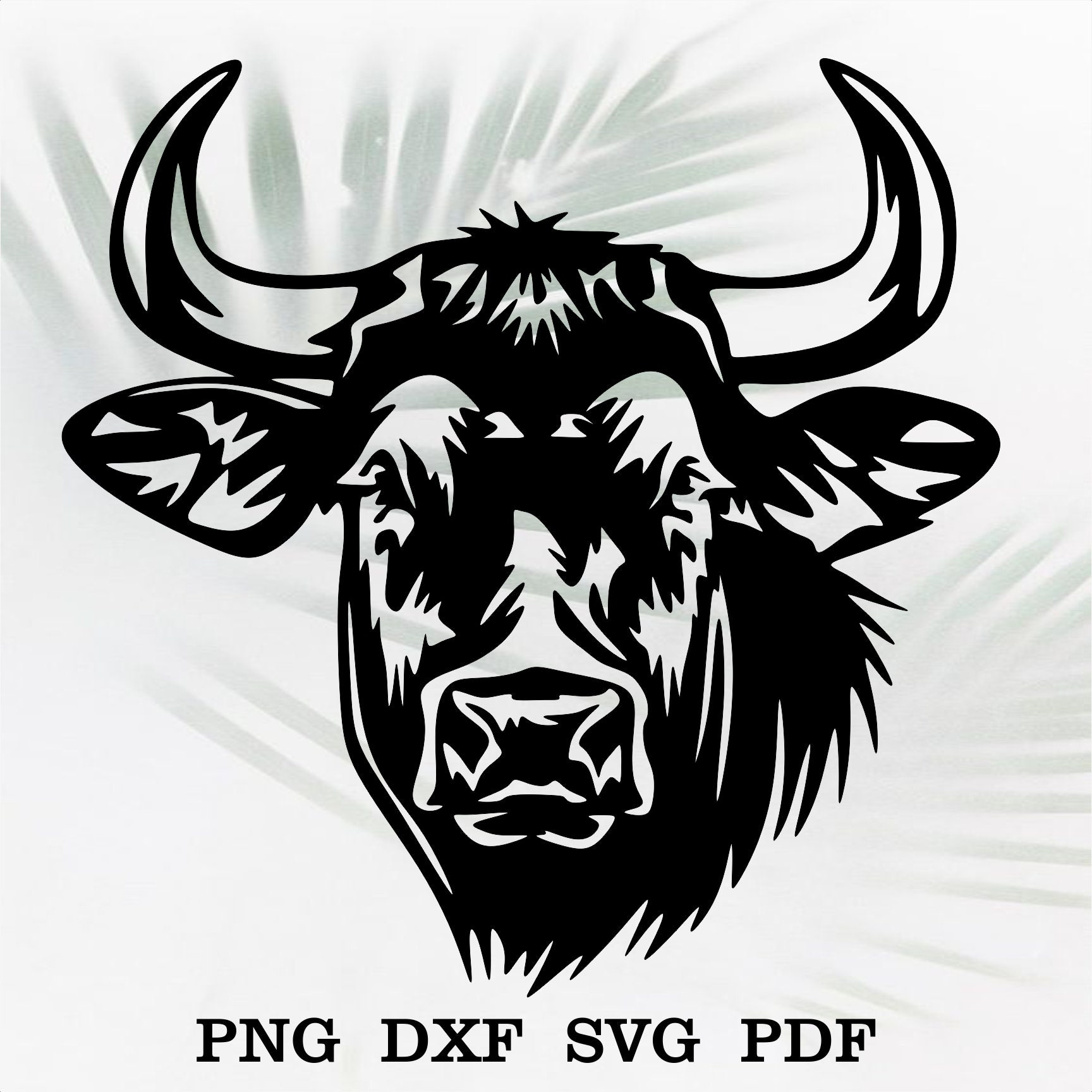 Bull Head SVG, Dxf File for Laser, SVG File for Cricut, Farm Animal ...