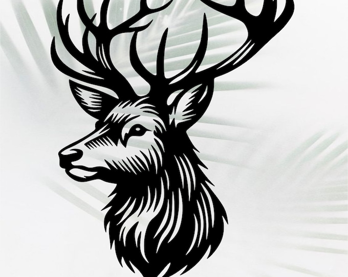 Deer Head Dxf, Animals Cut File for Laser, Plasma Cnc Metal Wall Decor ...
