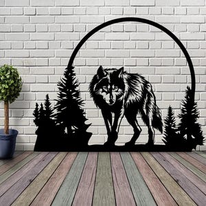 Wolf Scene Dxf, Animals Cut File for Laser, Dxf Plasma, Cnc, Metal Wall ...