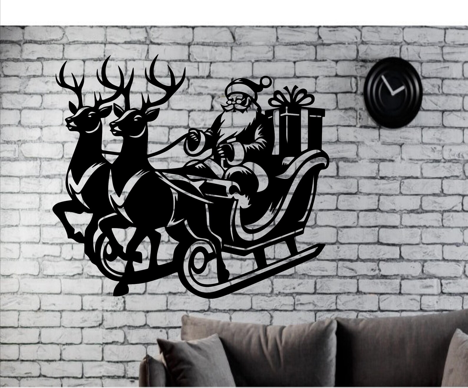 Christmas Scene SVG, Santa Claus DXF Cut File, Silhouettes Dxf, Cricut ...
