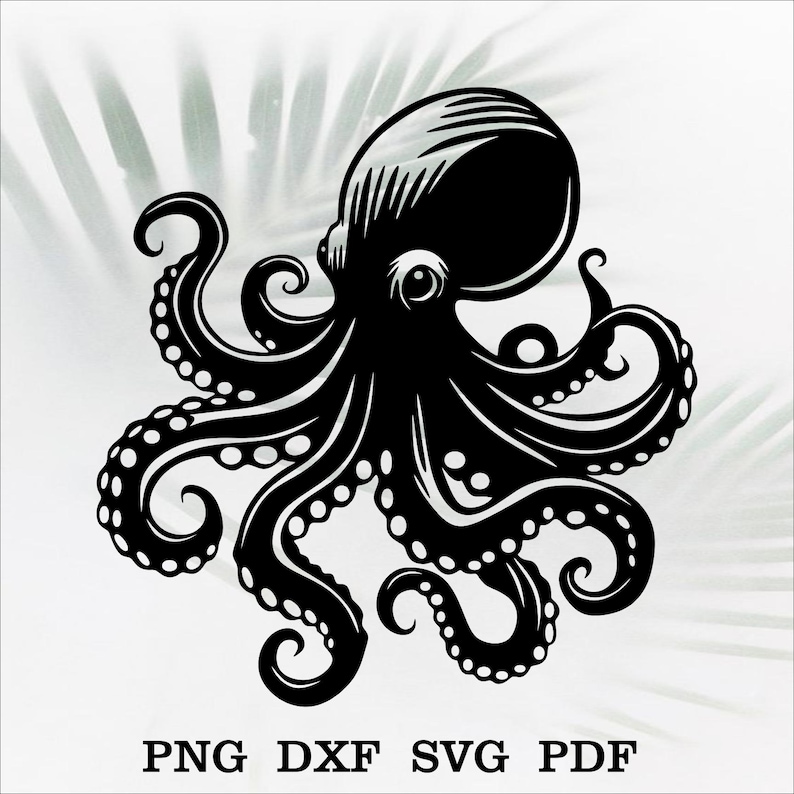 Octopus Svg Cut File Predator Svg, Sea Ocean Animals Silhouettes Dxf ...