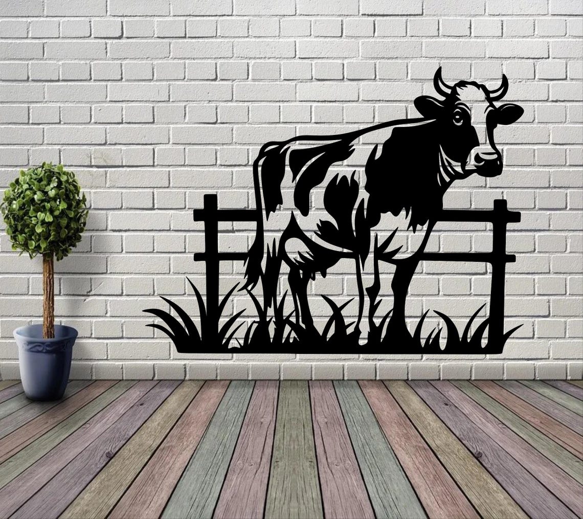 Cow SVG, Dxf File for Laser, SVG File for Cricut, Farm Animal Sign Svg ...