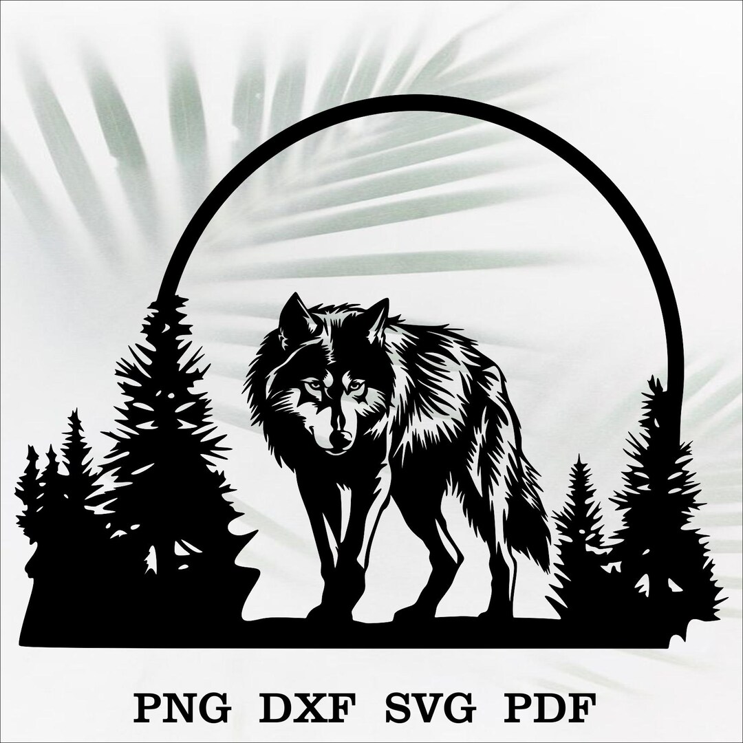 Wolf Scene Dxf, Animals Cut File for Laser, Dxf Plasma, Cnc, Metal Wall ...