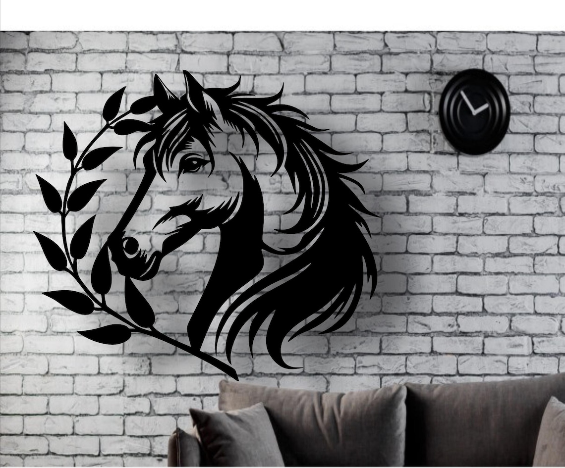 Horse Head Dxf Svg Png Files , Horse Wall Art Decor , Horses , Design ...