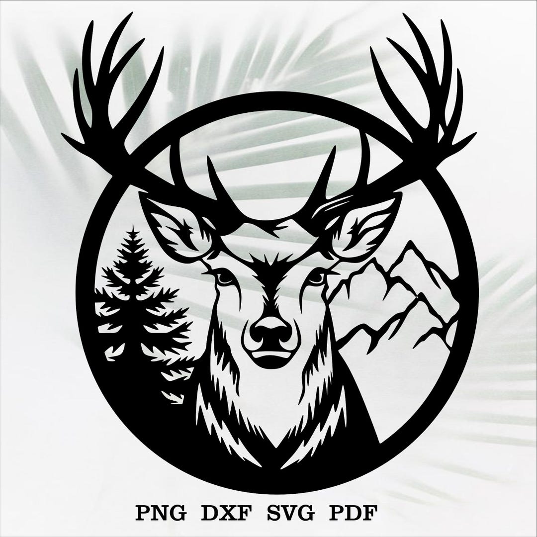 Deer Head Dxf, Animals Cut File for Laser, Plasma Cnc Metal Wall Decor ...