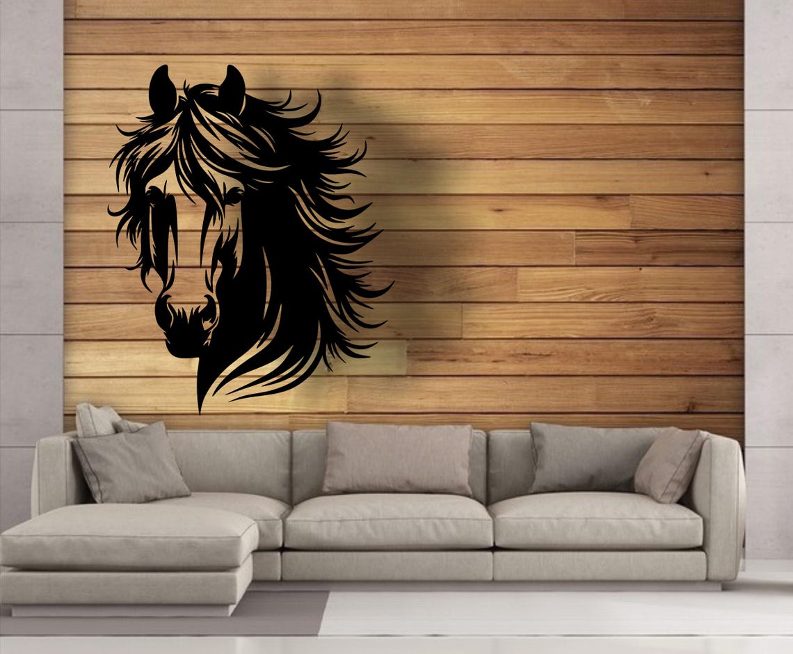 Horse Head Dxf Svg Png Files , Horse Wall Art Decor , Horses , Design ...