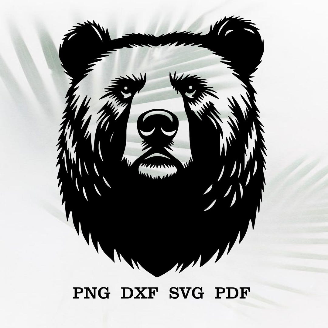 Bear Head SVG, Animals Cut File Laser, Dxf for Plasma, Grizzly Bear Cnc ...