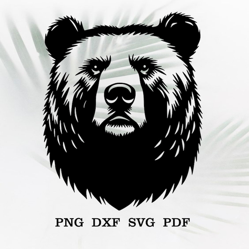 Bear Head SVG, Animals Cut File Laser, Dxf for Plasma, Grizzly Bear Cnc ...