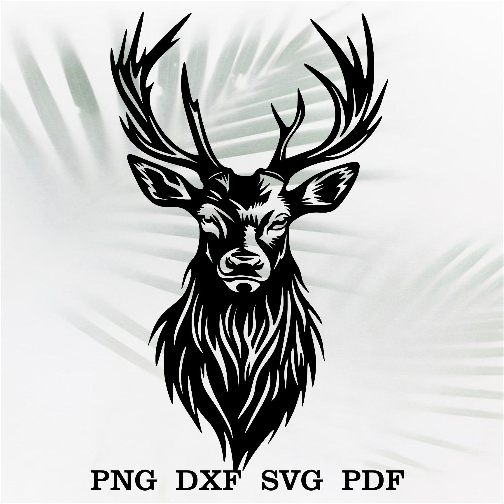 Deer Head SVG DXF: Laser Cut File, Metal Wall Art (digital Download ...