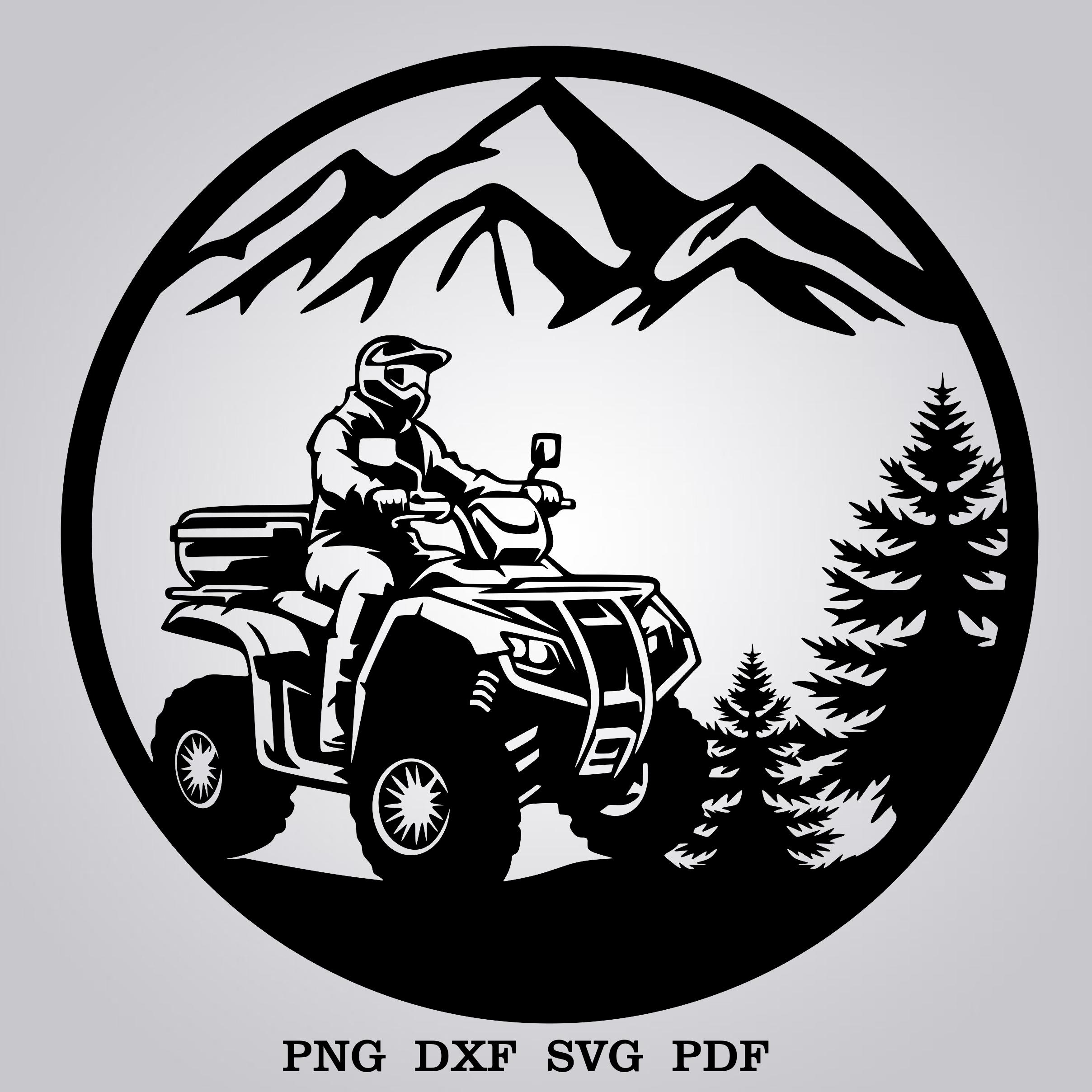 ATV Mountain Trail SVG PNG, Quad, 4 Wheeler, Vector Graphic, Laser ...