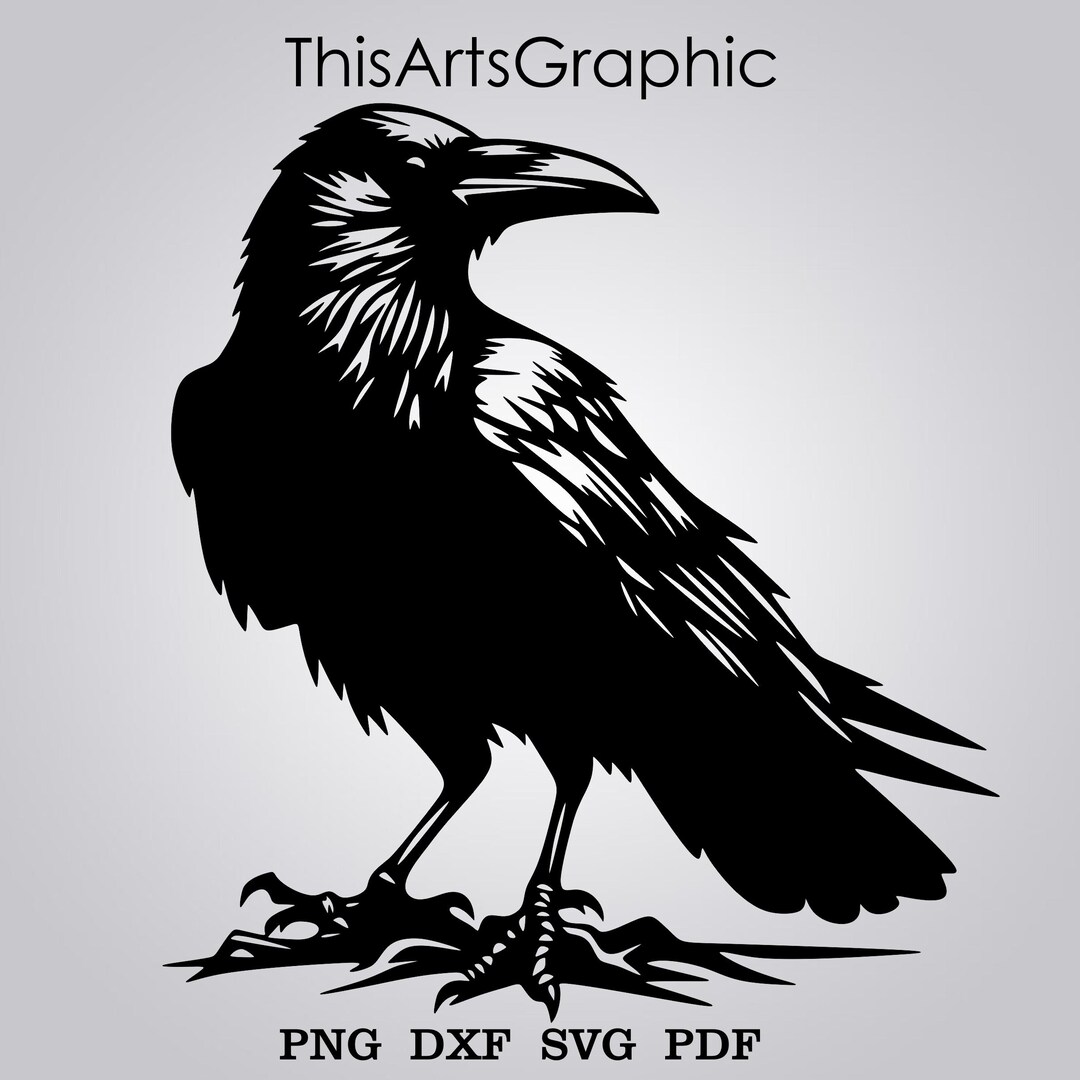 Svg Corbeau, dxf silhouette Corbeau, SVG pour Cricut, clipart Corbeau ...