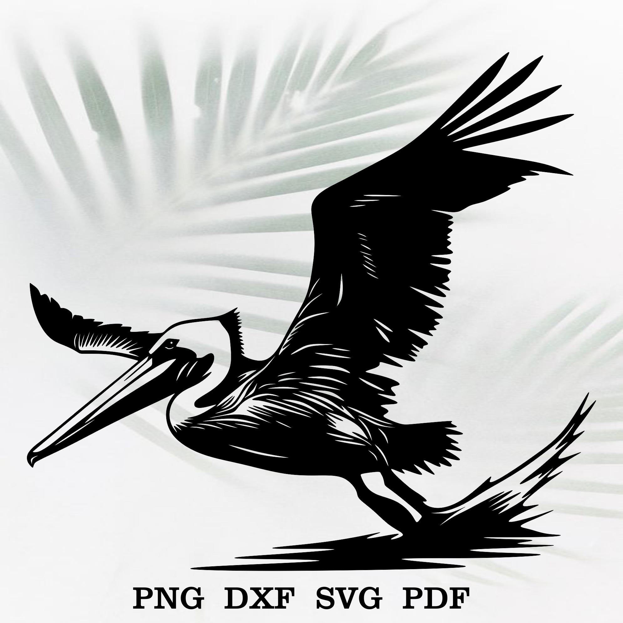 Pelican Bird SVG: Tree Stake DXF, CNC Laser Cut File (digital Download ...