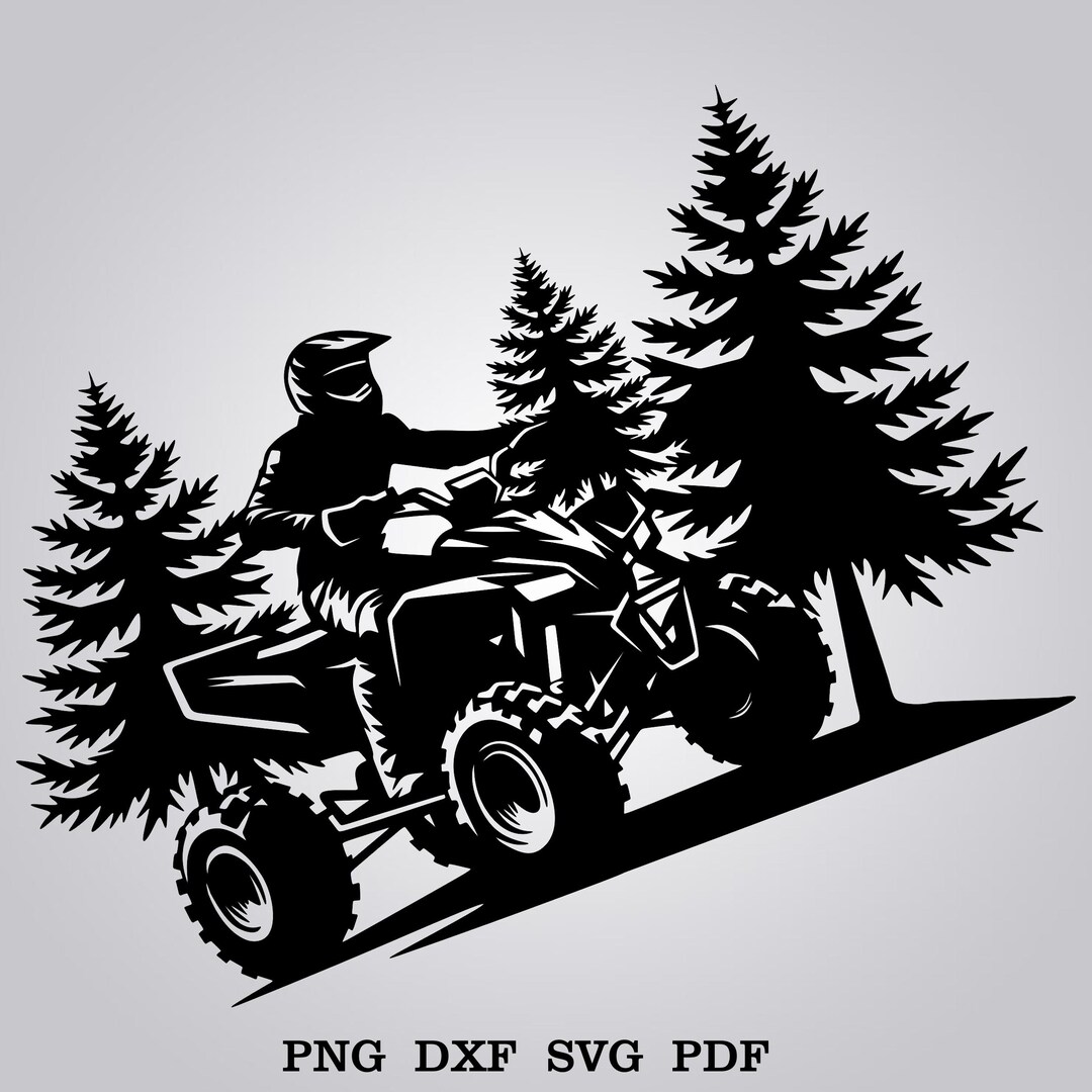 ATV Wooded Trail SVG PNG, Quad, 4 Wheeler, Vector Graphic, Laser ...