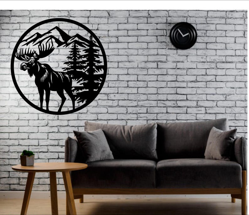 Moose Scene Dxf Animals Cut File for Laser Dxf Plasma Cnc Metal Wall ...