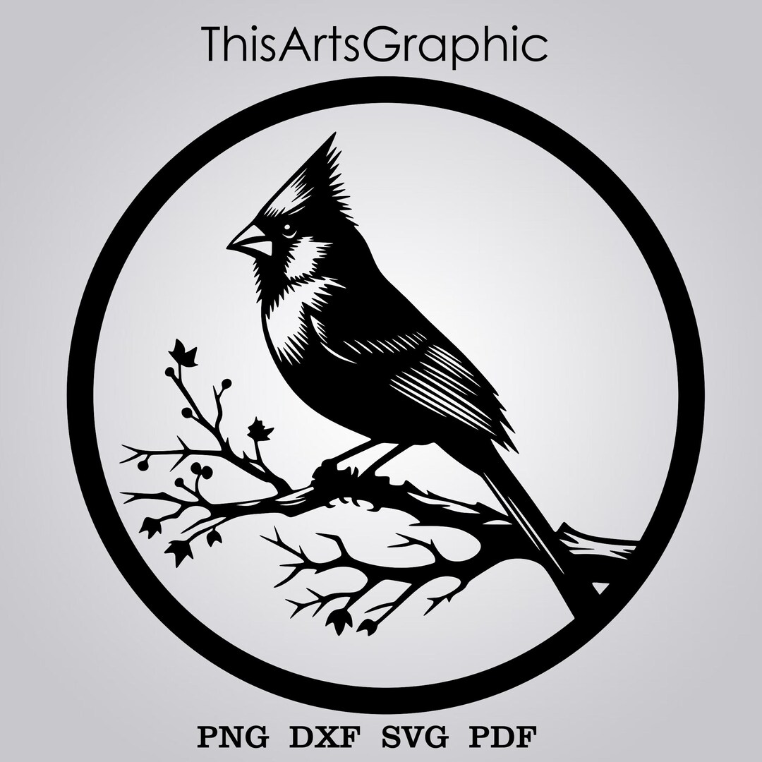 Cardinal Bird SVG, Tree Stake DXF Cut File Laser, Dxf for Plasma, Bird ...